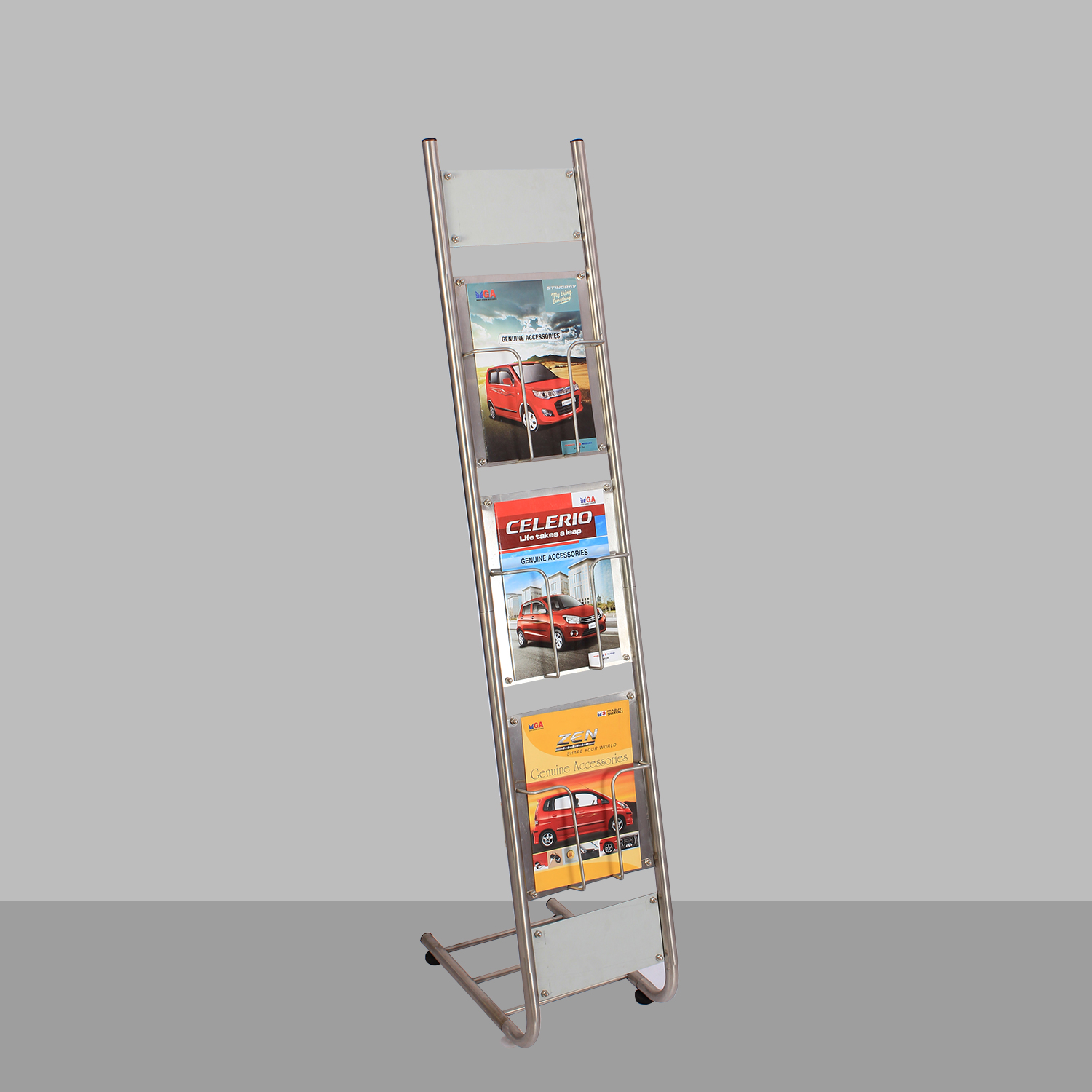 Floor-Standing Brochure Holder / SS- 304/ Steel Finish / Water Proof ...