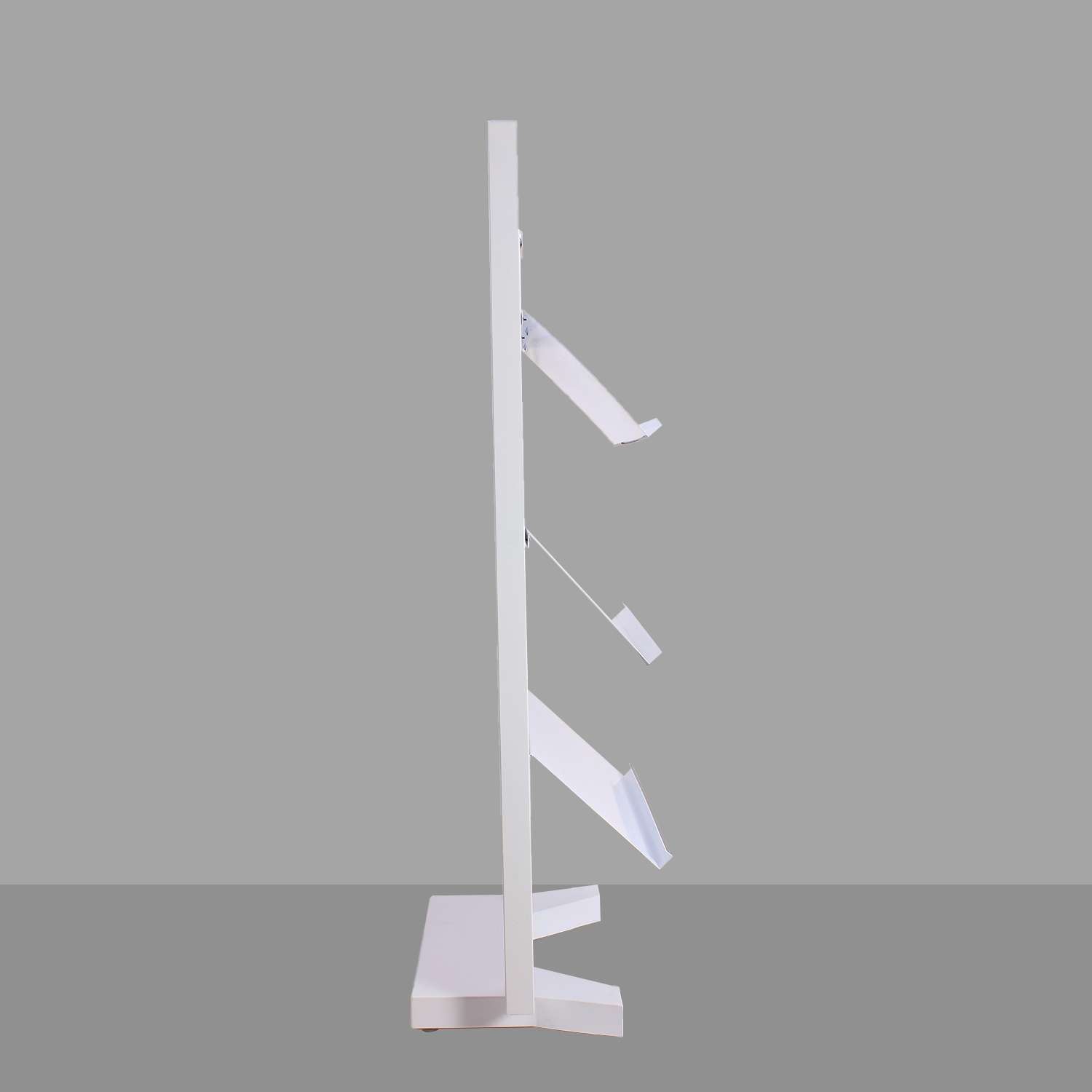 Floor-Standing CRCA Steel Extra Wide Brochure Holder / White / Power ...