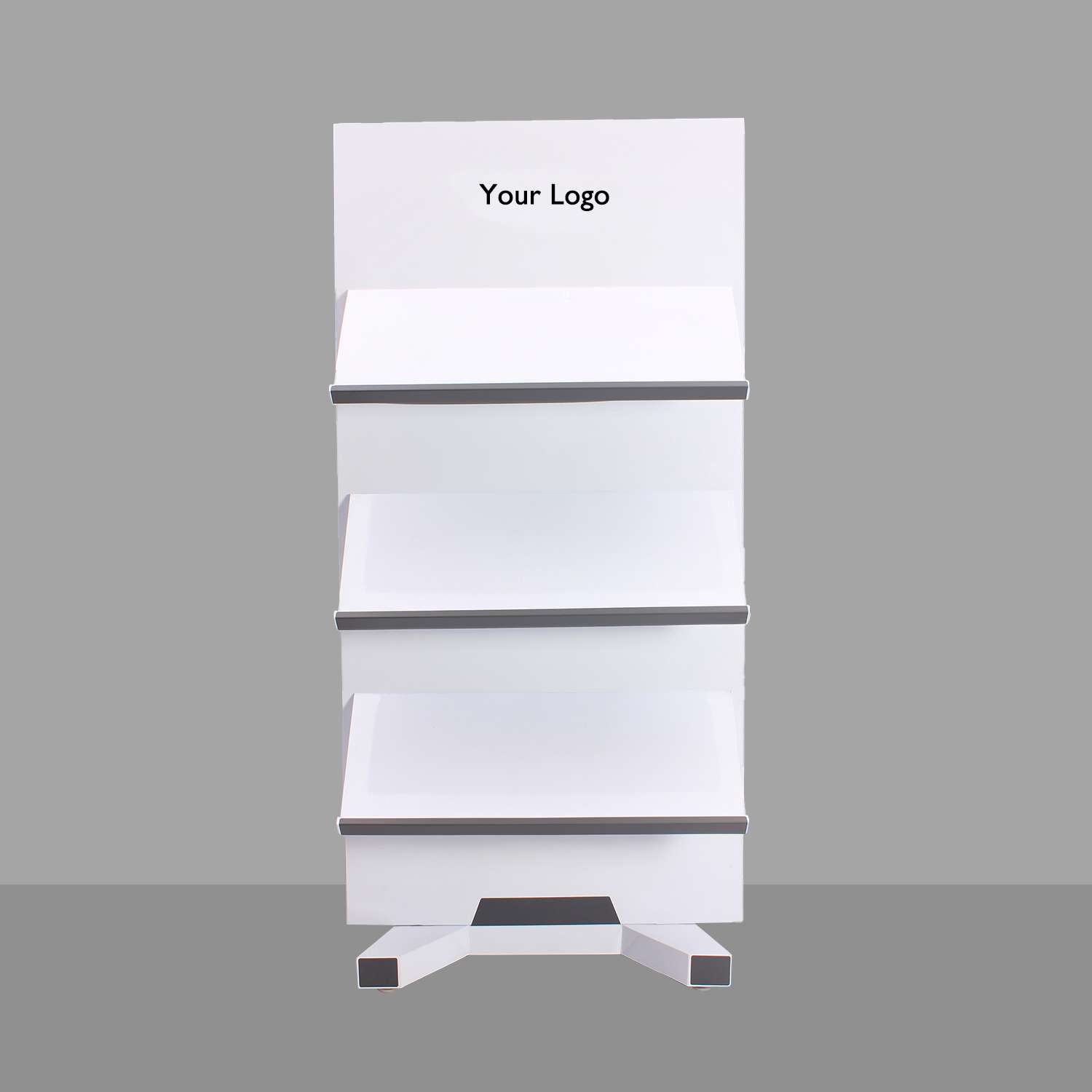 Floor-Standing CRCA Steel Extra Wide Brochure Holder / White / Power ...