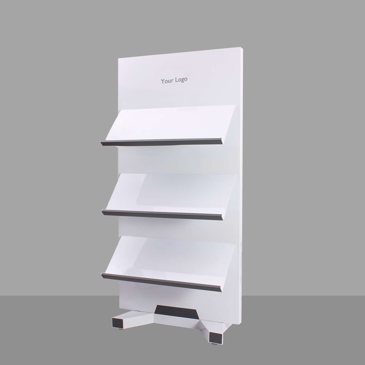 Floor-Standing CRCA Steel Extra Wide Brochure Holder / White / Power ...